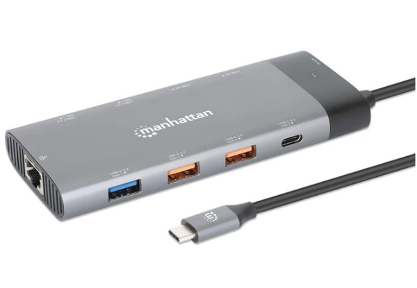 Manhattan USB-C PD 10-in-1 Dual Monitor 8K Docking Station / Multiport ...